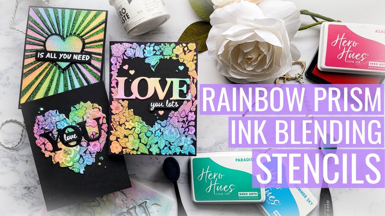Mesmerizing Rainbow Prism Ink Blending with Stencils: Inspiration - YouTube