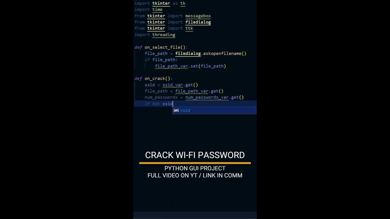 ASMR Programming - CRACK WI-FI PASSWORD V2 | PYTHON GUI PROJECT - NO TALKING 2023 - PART 1 - YouTube