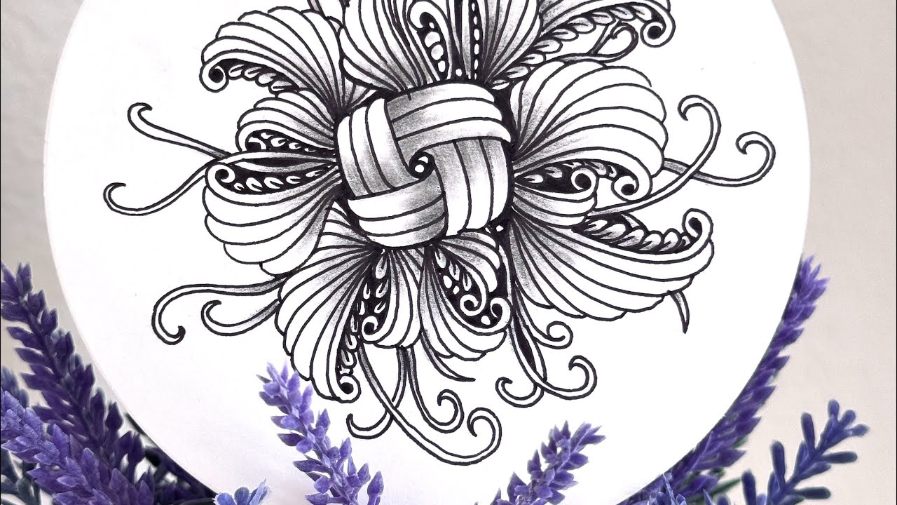 Soothing Zentangle drawing || step by step || drawing guide || drawing ...
