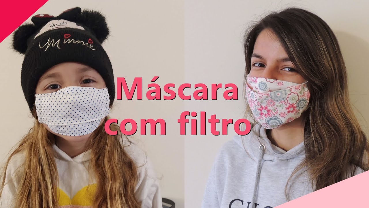 MÁSCARA 3D COM FILTRO (FÁCIL DE FAZER) | DIY FACE MASK WITH FILTER ...