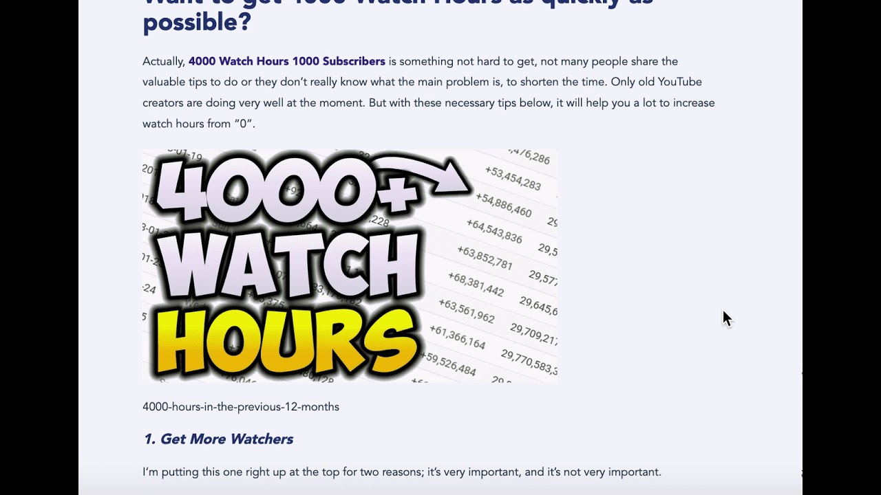 Video about: 6 Tips To Increase 4000 Public Watch Hours YouTube - YouTube