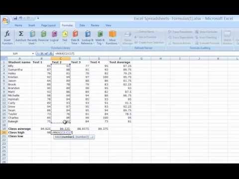 How To Calculate Formulas And Functions In Excel Using Windows - Youtube