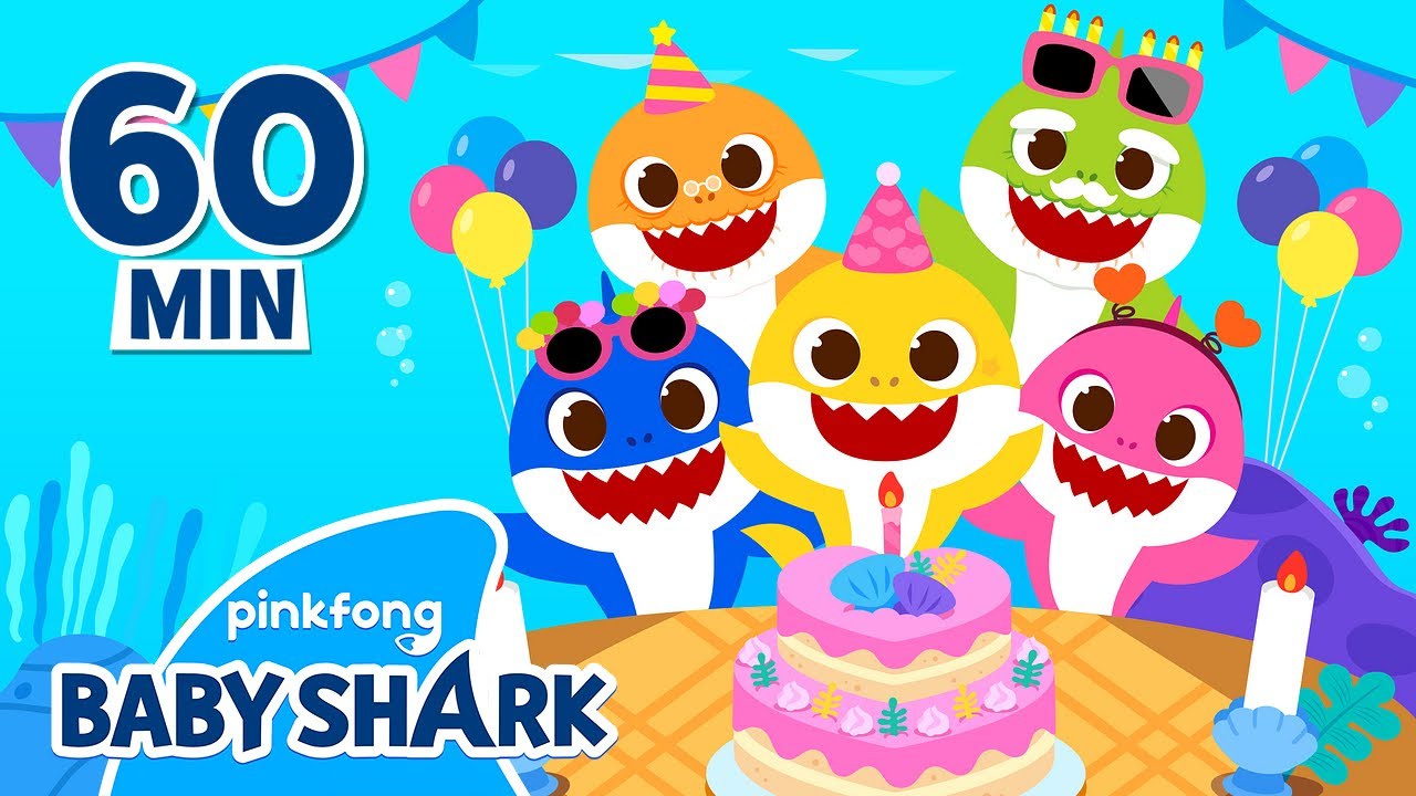 [1 HOUR] Shark Family Happy Birthday Song | Happy Birthday to You Song | Baby Shark Official ...
