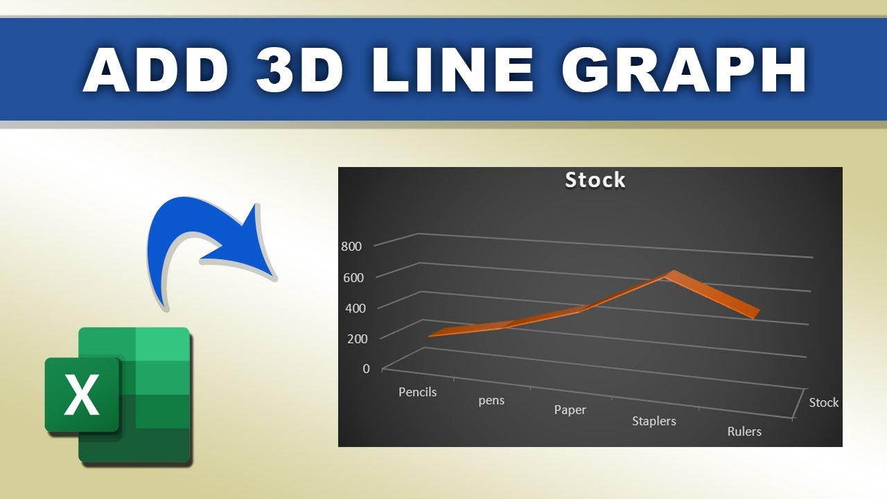 How to make 3d line graph in excel - YouTube