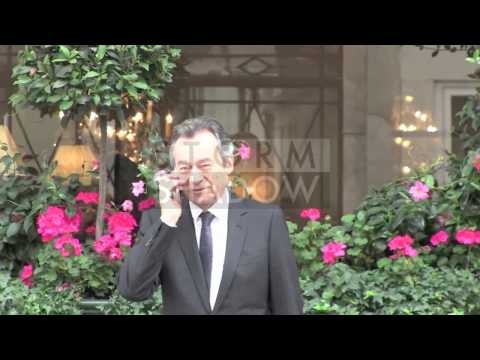EXCLUSIVE - Michel Denisot arriving at the Bristol Hotel in Paris