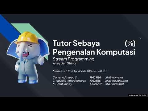 STEI-Klass KU1102 Pengenalan Komputasi - 3. Array dan String - YouTube