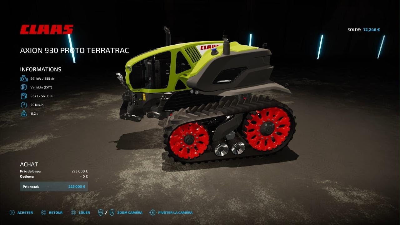 Fs22 Claas axion 930 prototype terratrac - YouTube