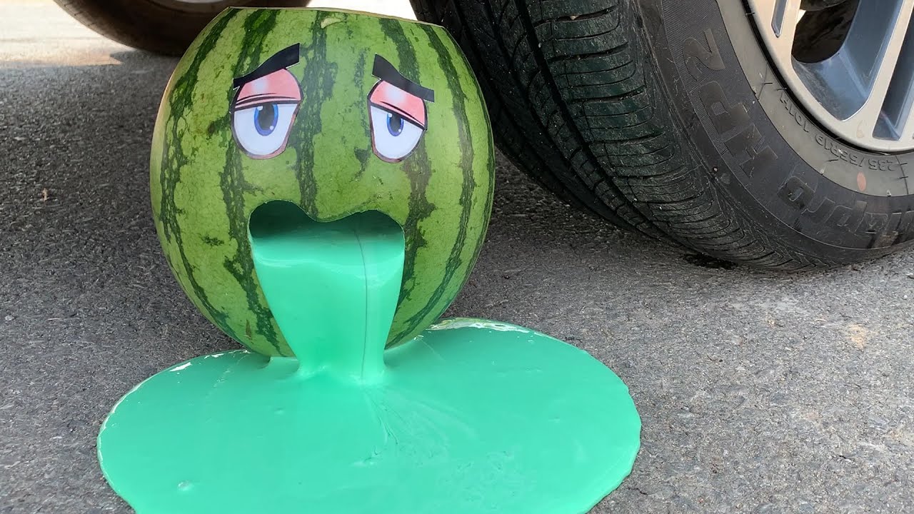 Experiment Car vs Watermelon Juice, Coca Cola, Different Fanta, Pepsi ...