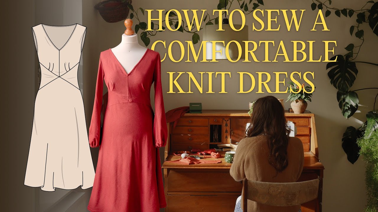 How to sew a comfortable knit dress | Free sewing pattern included ...