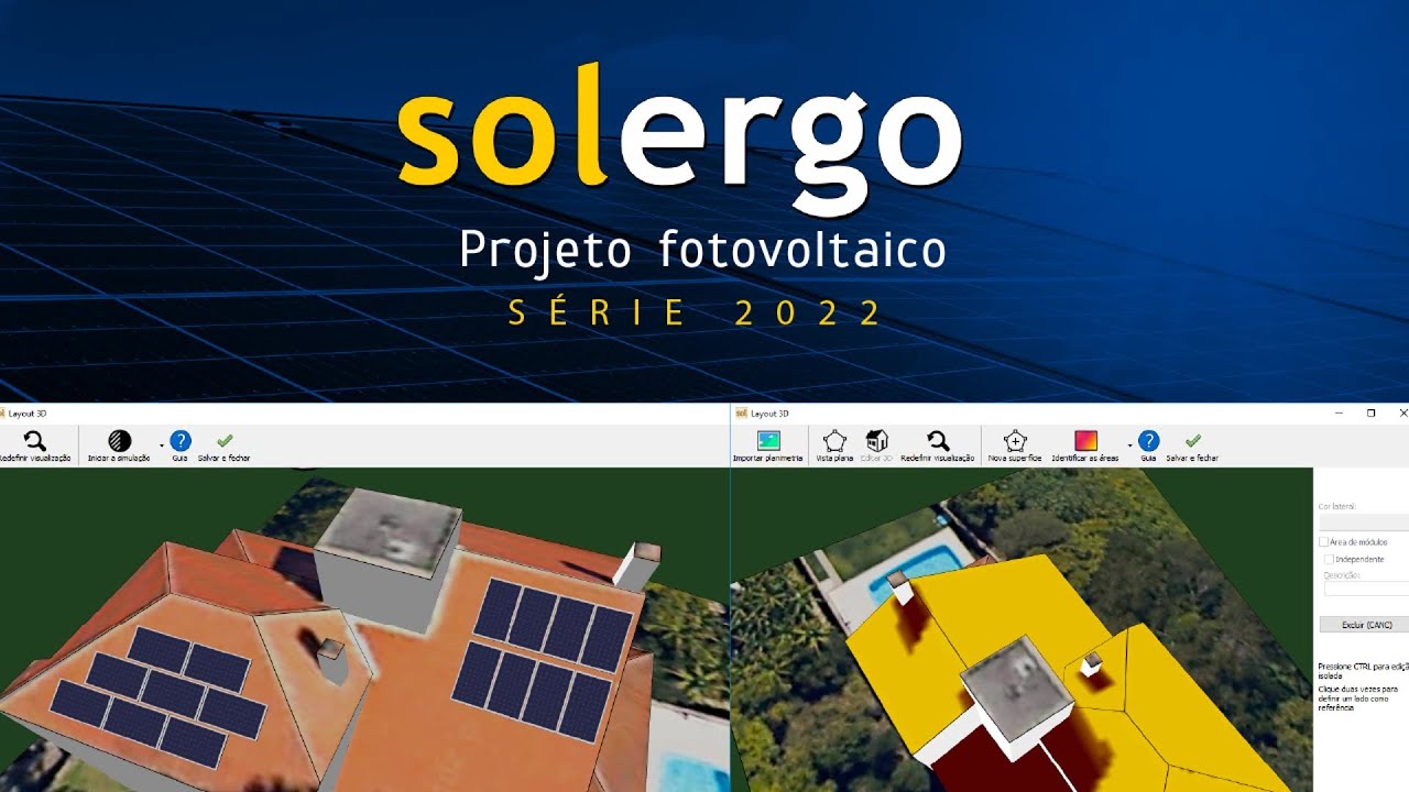 Layout 3D do sistema fotovoltaico – SOLergo 2022 - YouTube