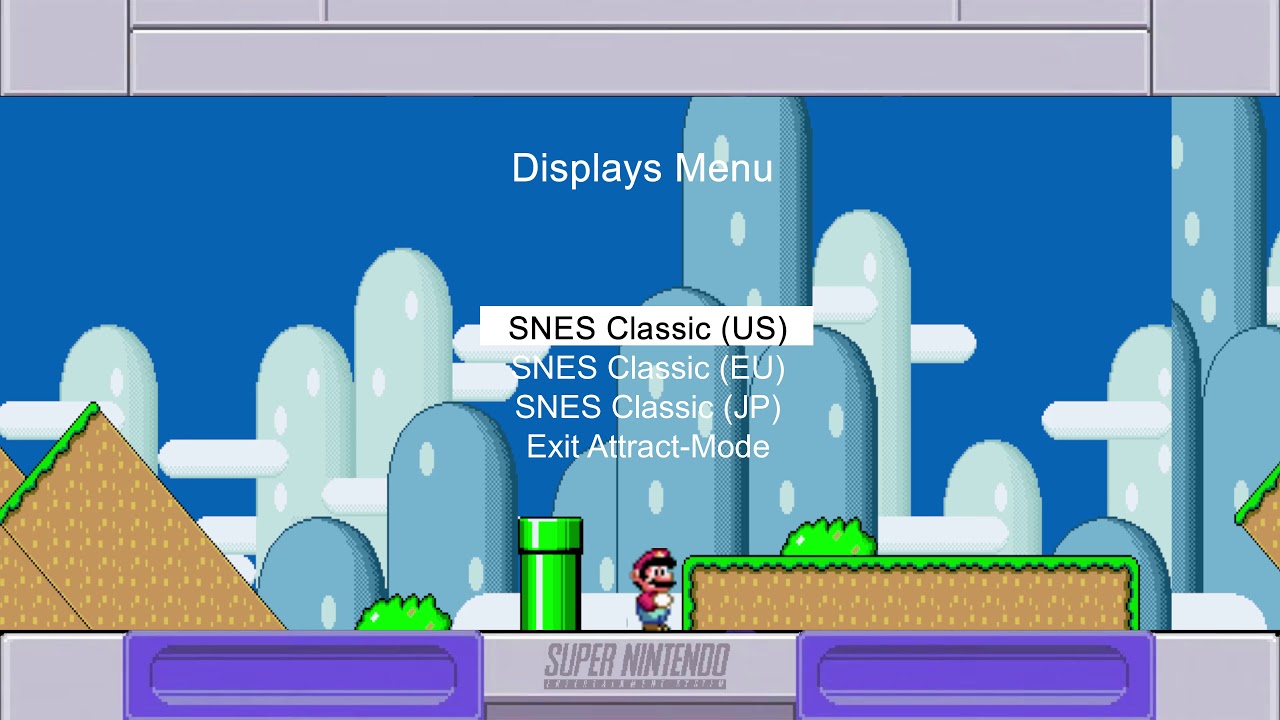 Displays menu for SNES Classic Attract Mode Theme - YouTube