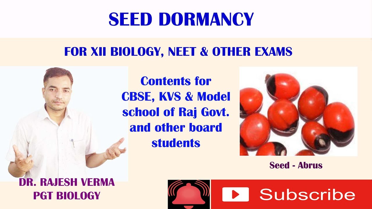 SEED DORMANCY (EMBRYO AND SEED COAT DORMANCY) - YouTube