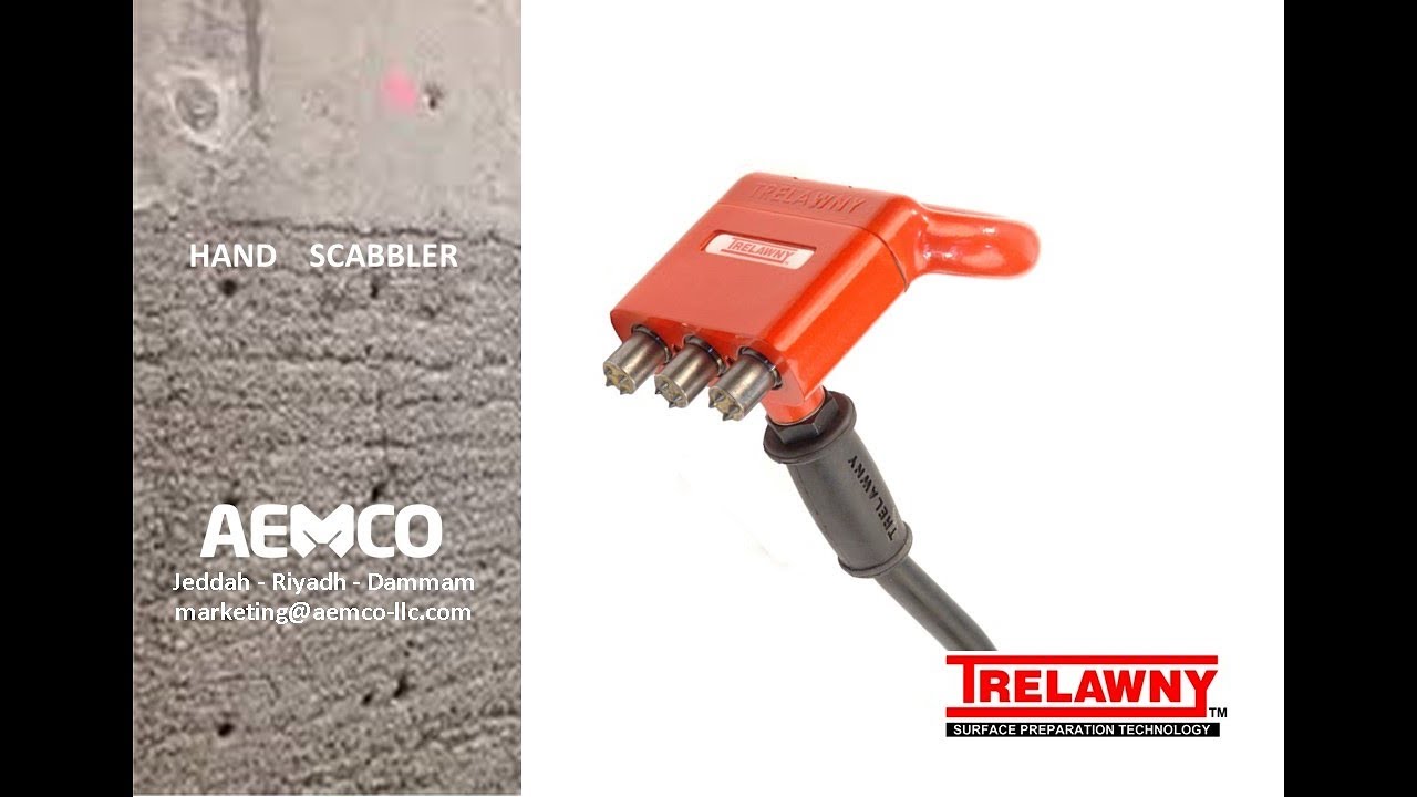 Trelawny Tripple Head Hand Scabbler AEMCO - خشن مع الخرسانة - YouTube