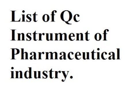List of Qc Instrument of Pharmaceutical industry. - YouTube