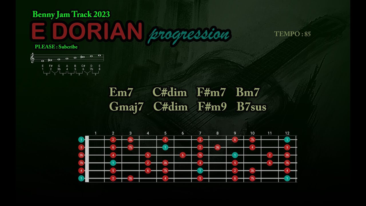 E Dorian Progression Guitar Backing Track GUITAR JAM TRACK - YouTube