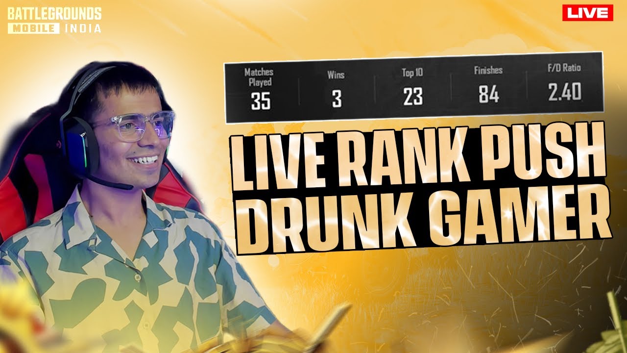 BGMI Rank Push With Subscribers | Drunk Gamer Live - YouTube