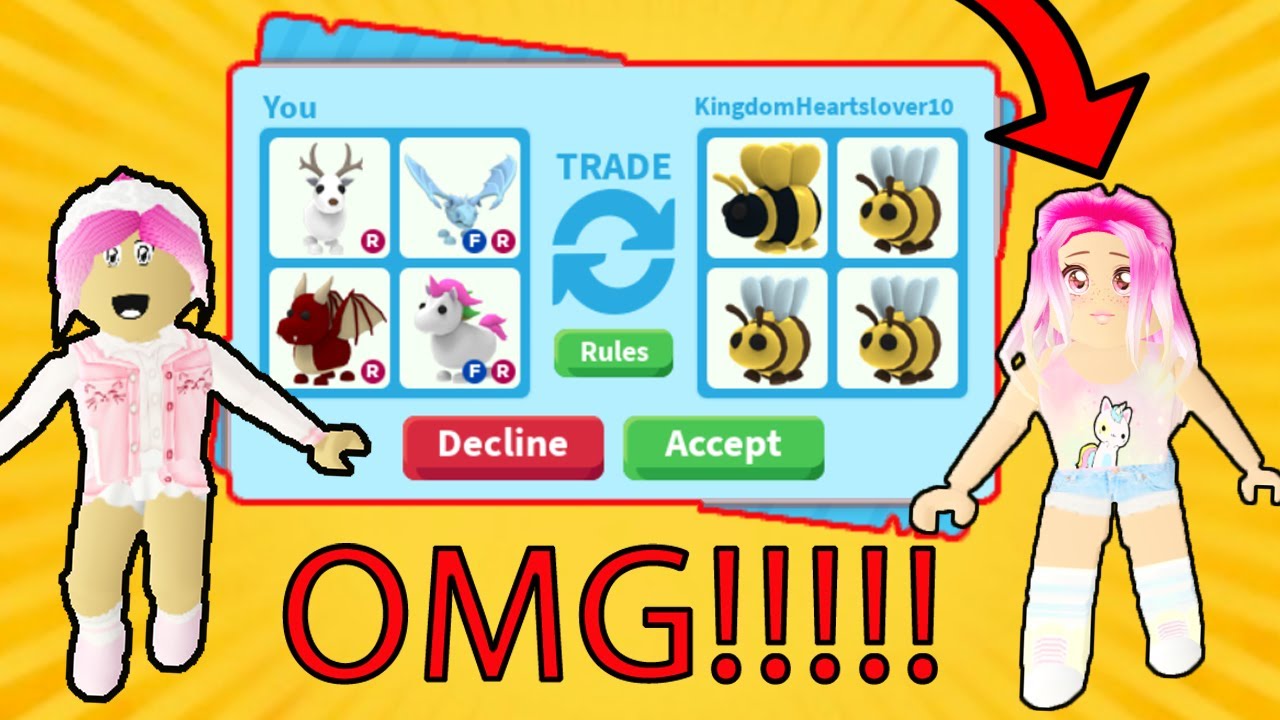 I Accepted ALL TRADES From People With Pink Hair In Roblox Adopt Me ...