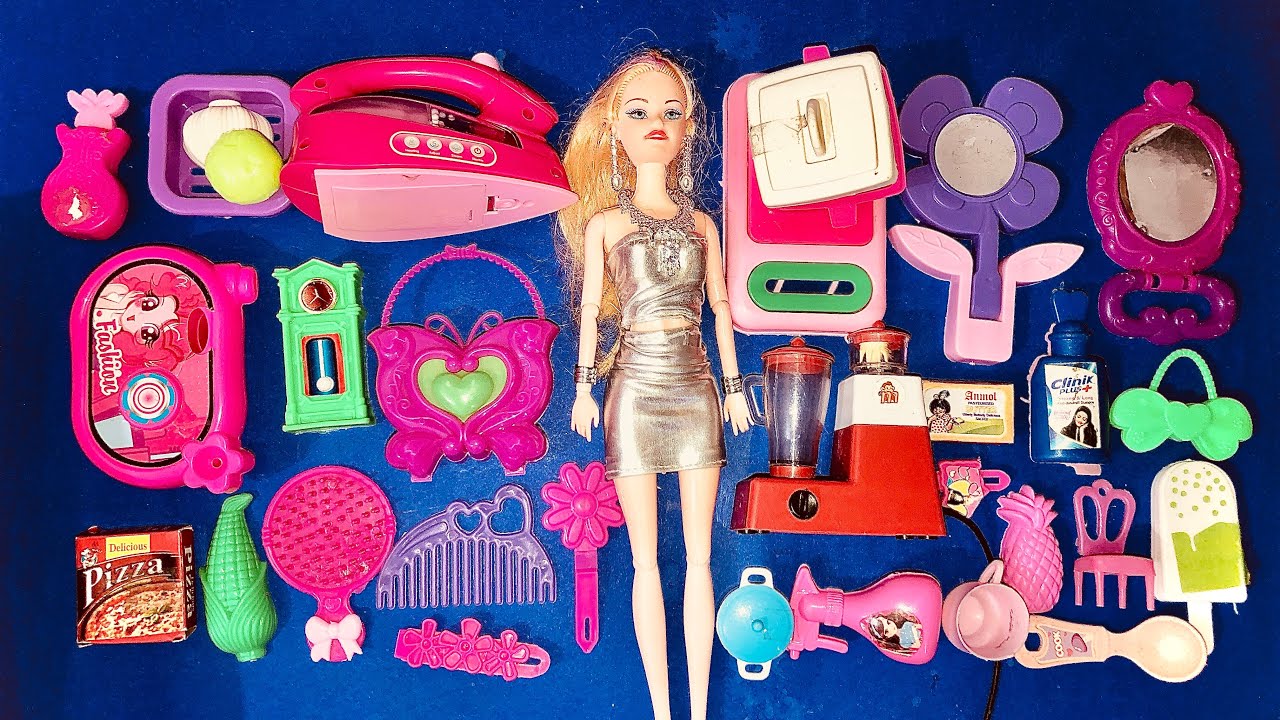 Miniature kitchen cooking food toy || barbie doll kitchen cooking food ...