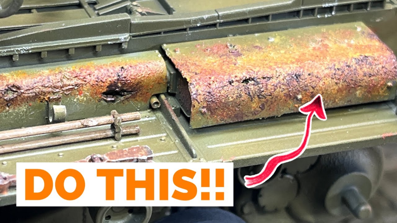 Paint RUSTY exhaust (EASY) on any model #centurion #weathering - YouTube