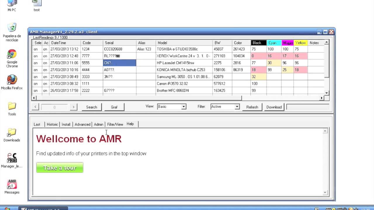 Export data form AMR Printer Manager to Excel - YouTube