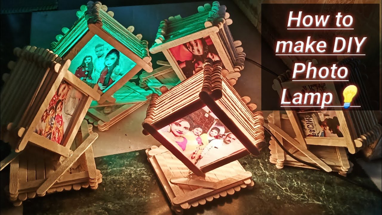 DIY | How To Make A Wooden Lamp | DIY Photo Lamp | Photo Stand | Decor ...