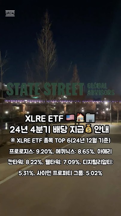 XLRE ETF 24년 4분기 배당 Update - YouTube
