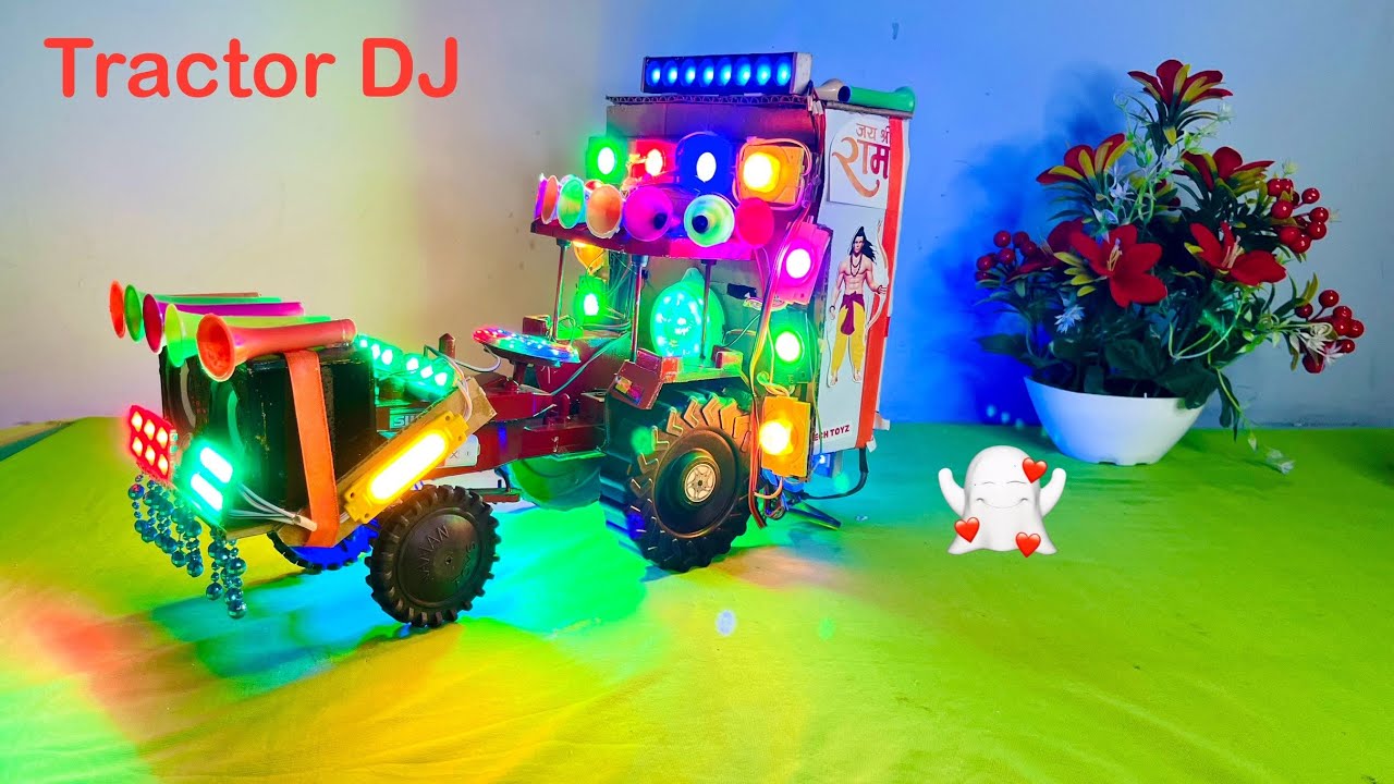 How to make mini tractor dj homemade | dj truck loading | cardboard dj ...
