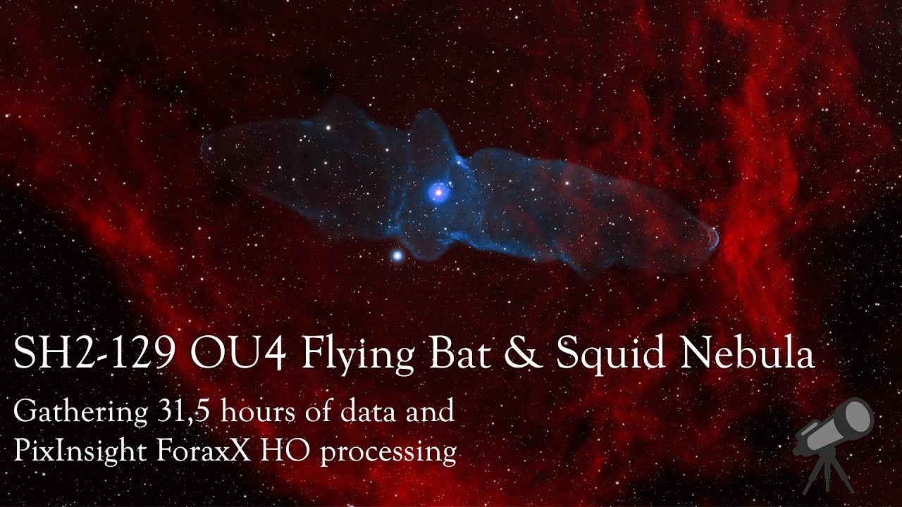 SH2-129 OU4 Flying Bat & Squid Nebula - 31,5 hours of data and PixInsight ForaxX HO processing ...