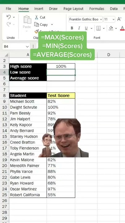 Highest Lowest And Average In Excel😱 Excel Shorts Msdhoni Exceltutorial Exceltips