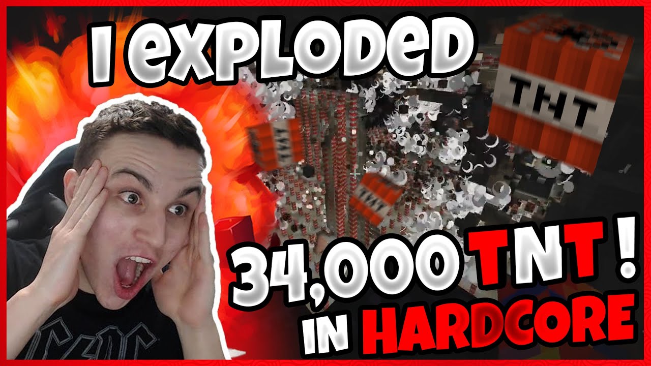I Exploded 34,000 TNT in Hardcore Minecraft! - YouTube