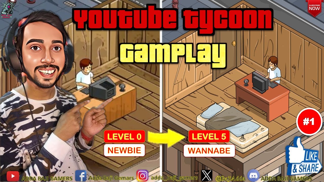 YOUTUBE TYCOON GAMEPLAY | TODAY WE BECOMING THE MOST FAMOUS IN YOUTUBER TYCOON GAMEPLAY IN ...