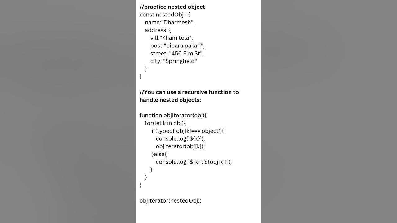 iterate nested object in JavaScript - YouTube