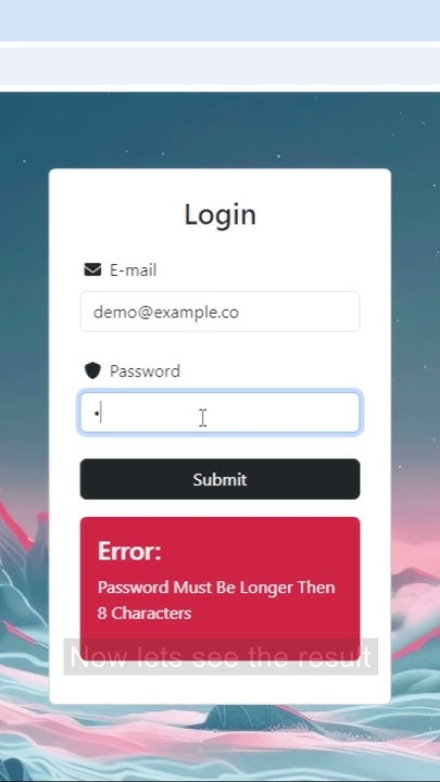 Password Length Validation In React Js Using Javascript Reactjs Javascript Formvalidation