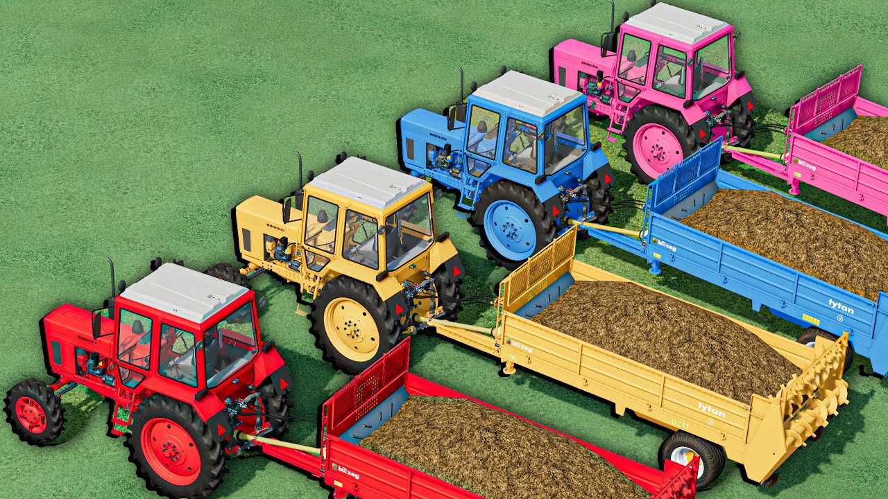 TRANSPORTING MINI TRACTORS with TRUCKS - MANURE ! FARMING SIMULATOR 25 ...