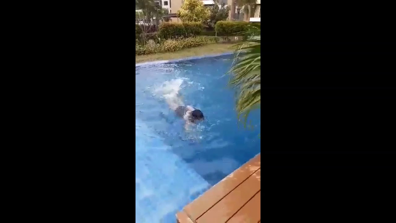 Practicing swimming face reveal again - YouTube