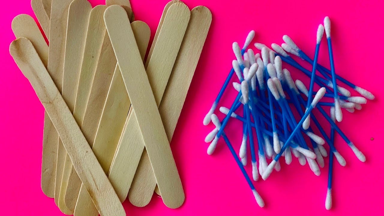 3 Amazing Home Decor Ideas Using Ice Cream Stick and Cotton Earbuds ...