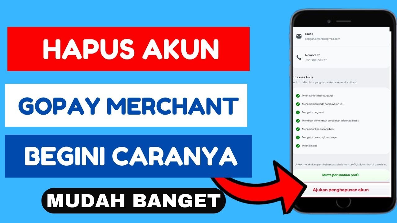 Cara Hapus Akun Gopay Merchant | Begini Menghapus Gopay Merchant - YouTube