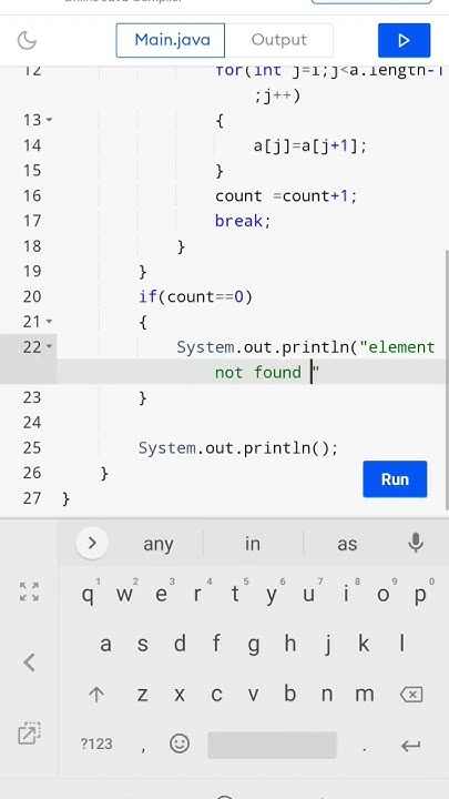 Remove Element Into Array Javaprogramming Codingguru Youtubeshorts Youtube