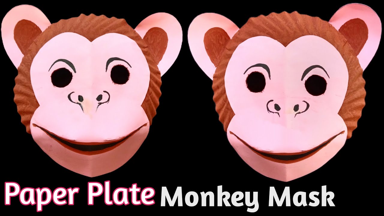 Paper Plate Monkey Mask. Monkey Costume. Monkey Craft Animal Mask. # ...