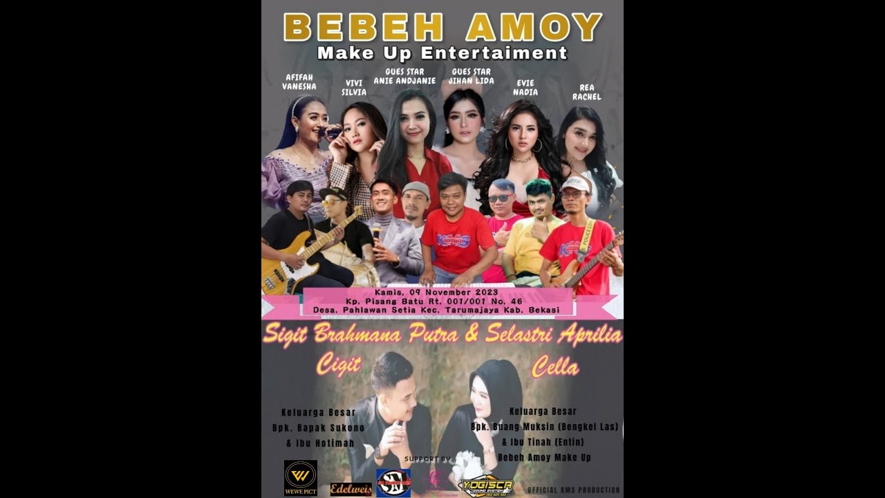 live streaming BEBEH AMOY ENTERTAINMENT || The wedding Sella & Sigit Season Malam - YouTube