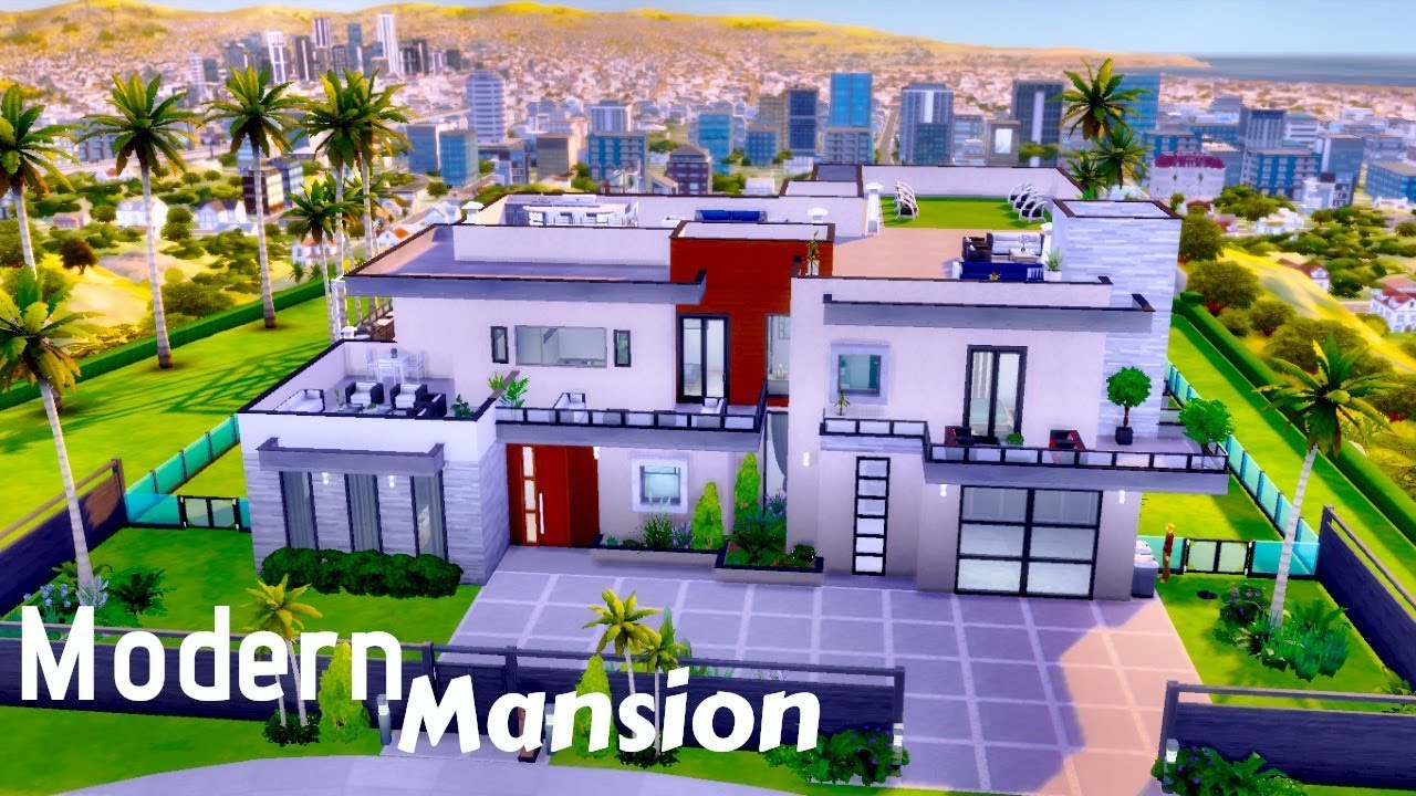 The Sims 4 House Build: Get Famous - Modern Mansion - YouTube