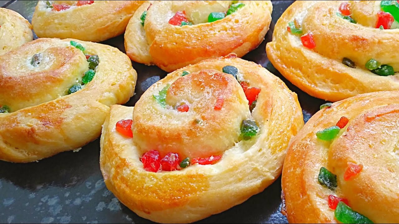 How To Make Danish Bun/Sweetened Bread Roll/Sweet Buns Recipe - YouTube