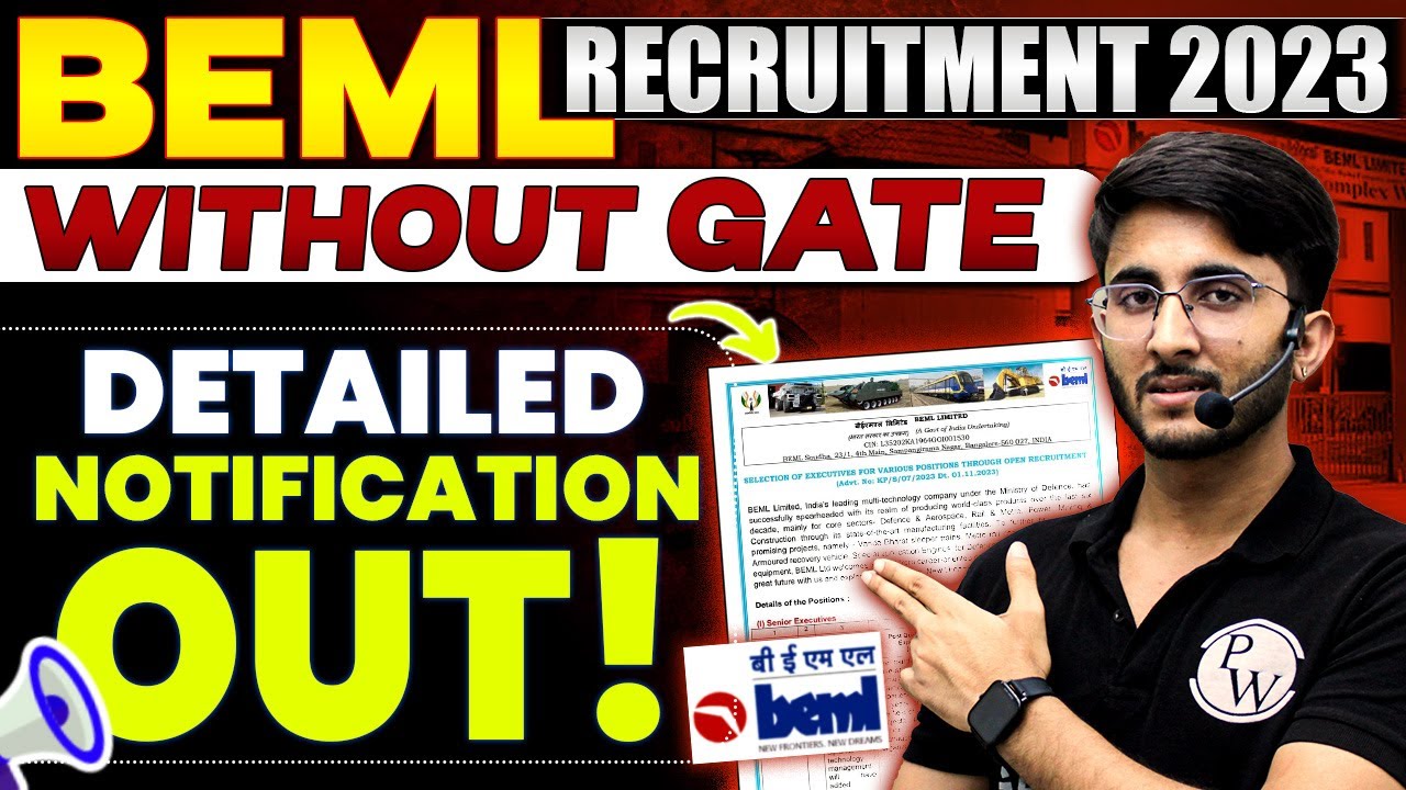 BEML Recruitment 2023 | Without GATE | Details Notification Out - YouTube