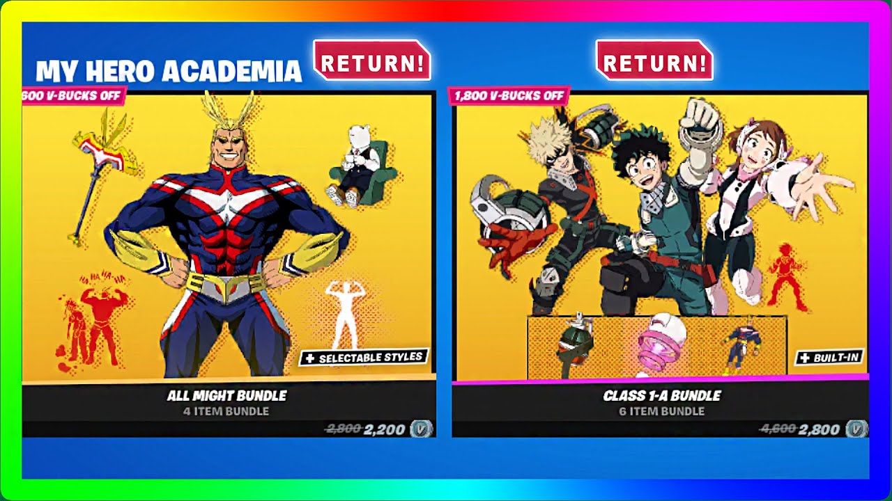 *RETURN* My Hero Academia (MHA) Cosmetics!🍀 (Fortnite Shop) March 29 ...