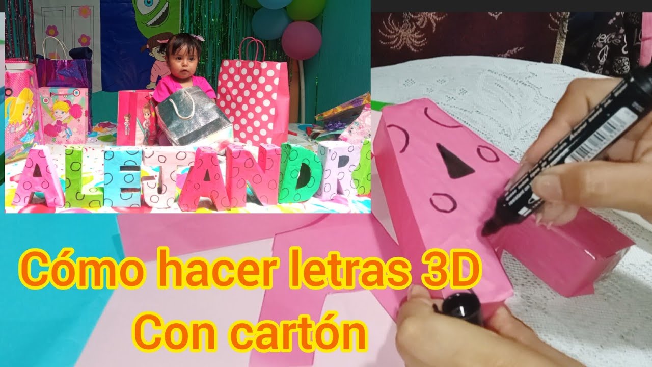 Cómo hacer letras 3D con Cartón - YouTube