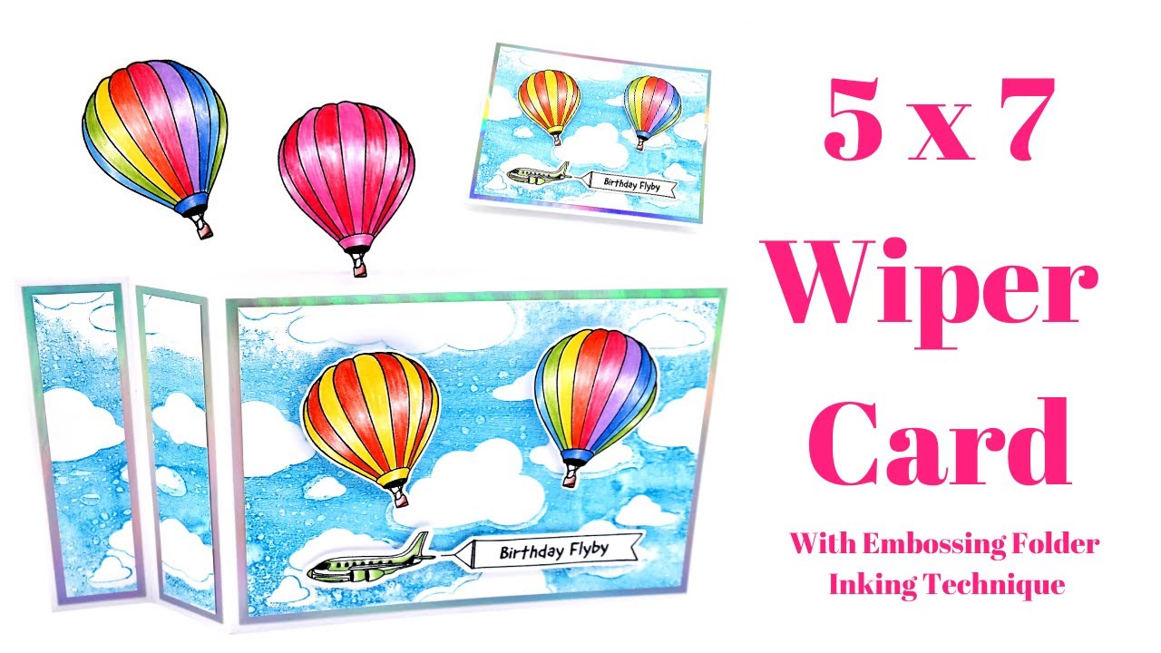 5 x 7 Wiper Card with Embossing Folder Inking Technique - YouTube