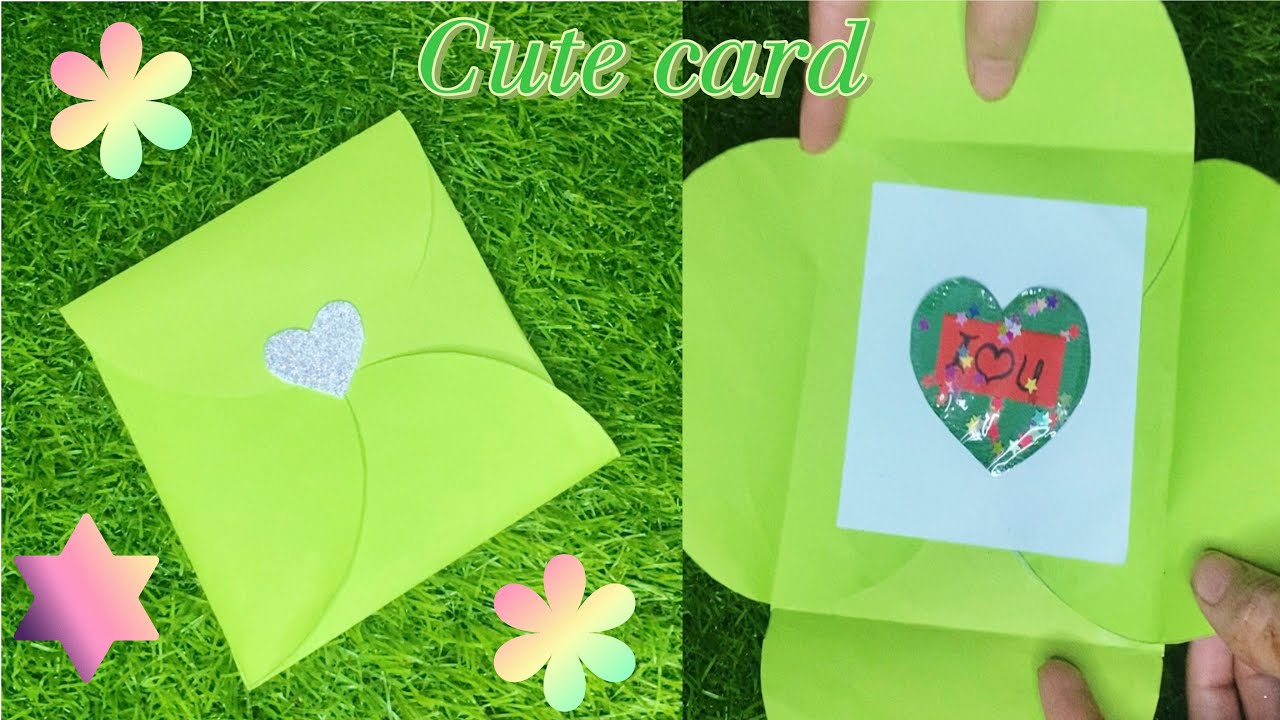 Cute card /DIY card ideas/DIY birthday card /how to make a card💚 - YouTube