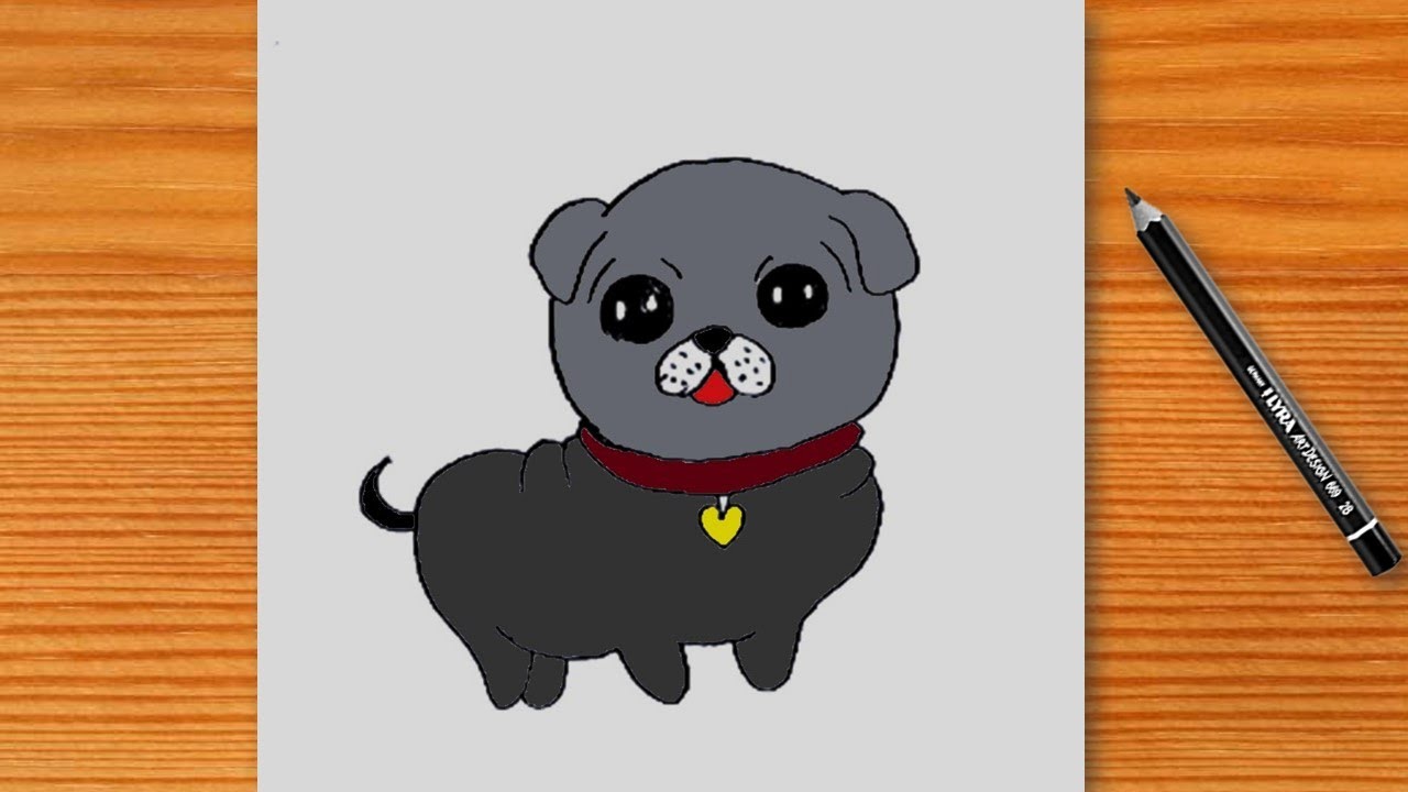 how to draw cute baby Dog drawing ideas for beginner||outline art ...
