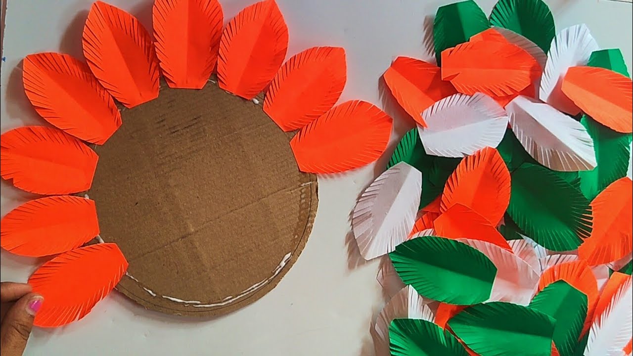 🪅tiranga colour// flower making 🌸// paper craft 🇮🇳//republic day ...