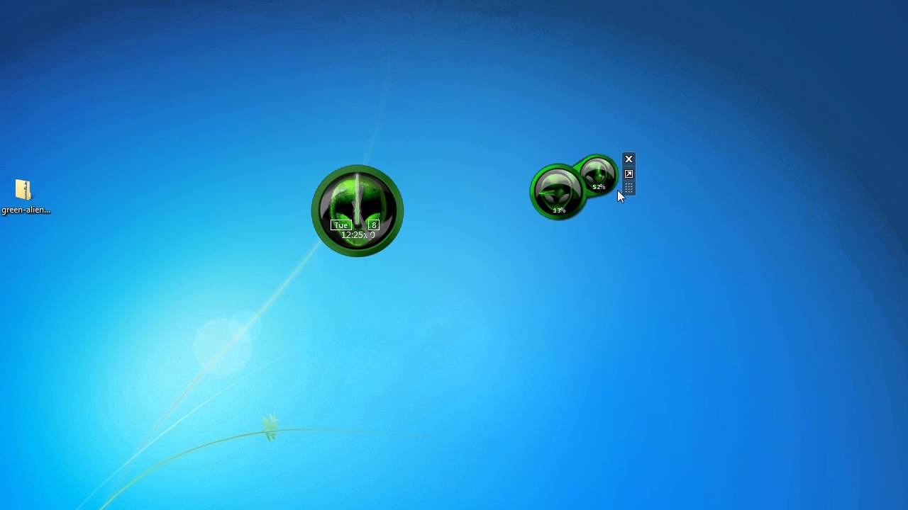 Green Alienware Clock And CPU Meter Gadget for Windows 7 - YouTube